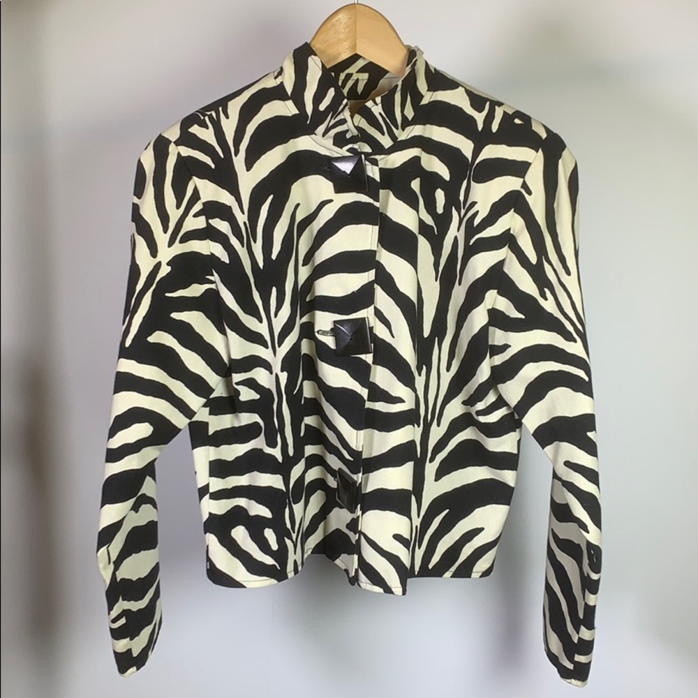 Painted Pony Zebra Striped Shirt Jacket - Gem